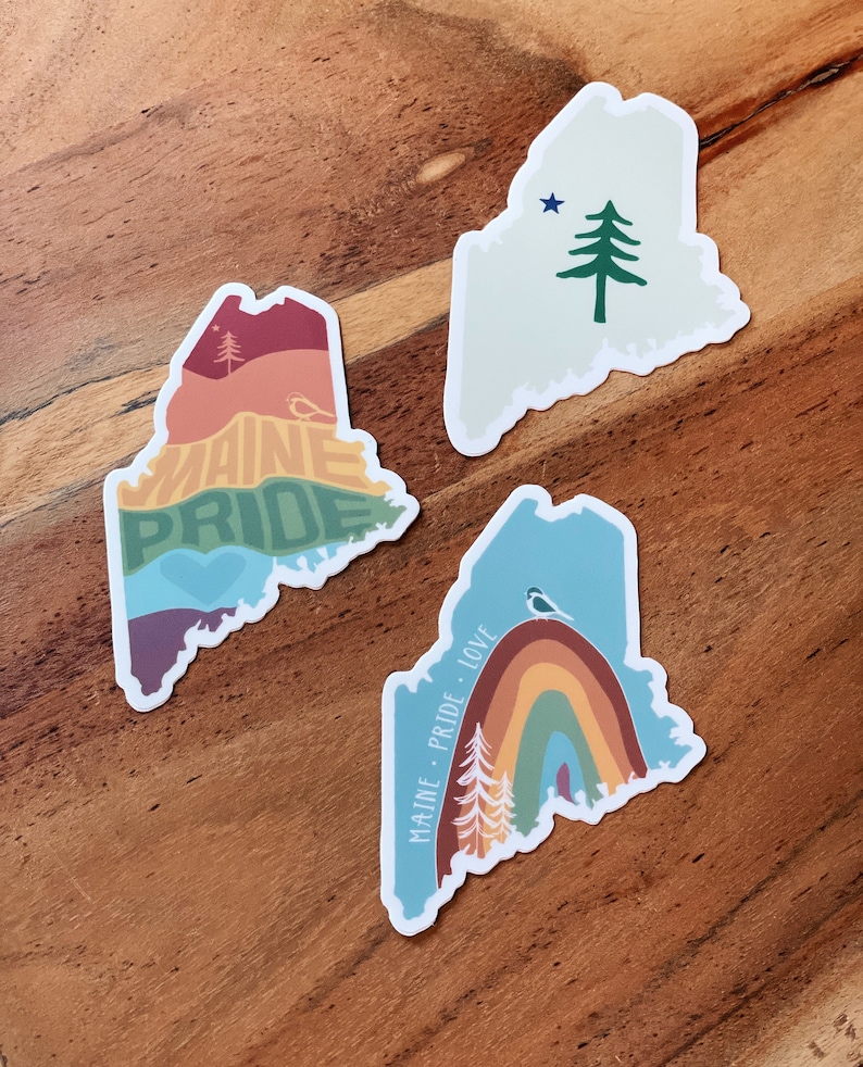 Pine Tree State Flag Sticker Maine Flag Sticker Maine - Etsy