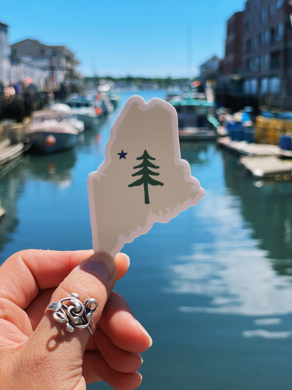 Pine Tree State Flag Sticker Maine Flag Sticker Maine - Etsy