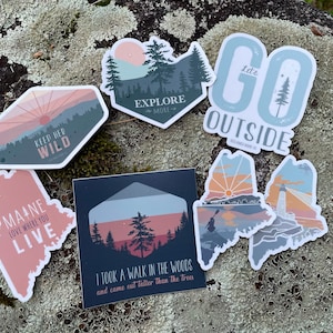 Let's Go Outside Sticker | Outdoors Sticker | Nature Sticker | Maine ...