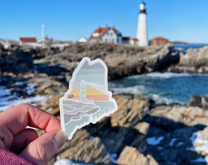 Maine Lighthouse Sticker Waterproof Sticker Maine Maine Sticker Maine ...