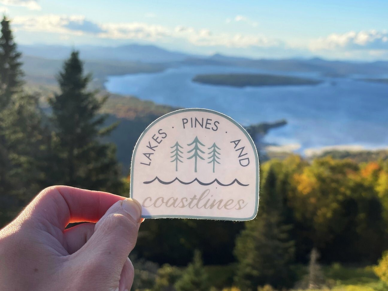 Lakes, Pines and Coastlines Sticker | Lake Sticker | Maine Sticker ...