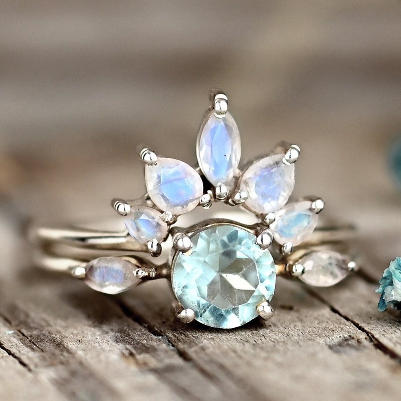 Gemstone Stacking Rings - Etsy