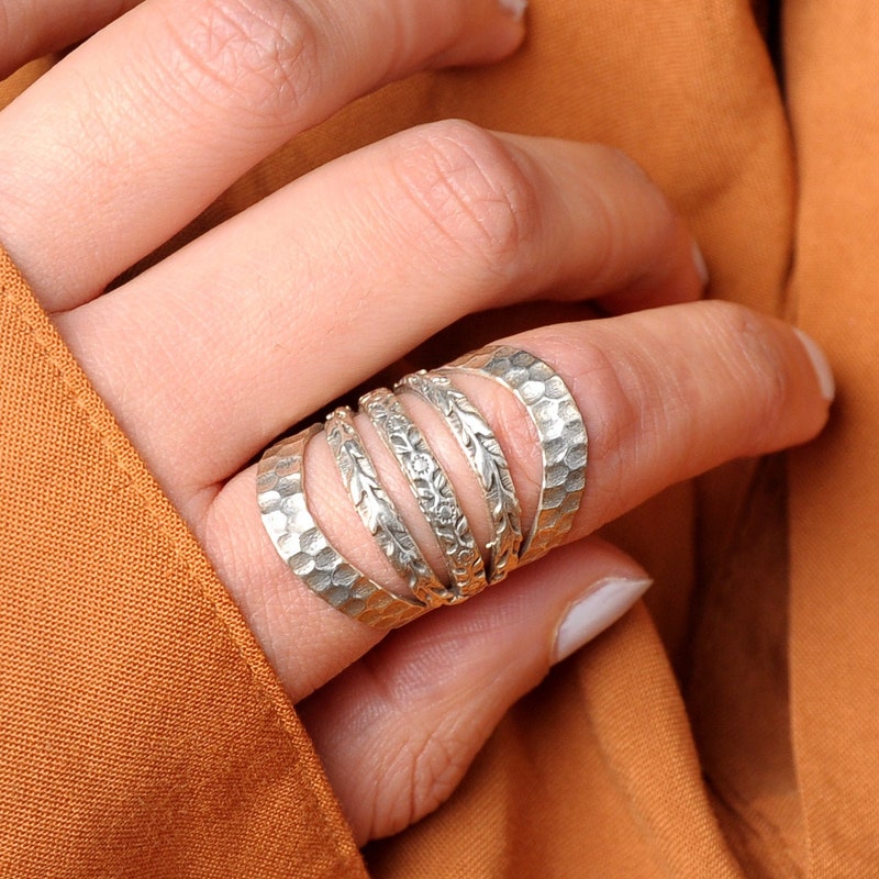 Long Silver Ring - Etsy