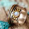 Solid Gold Minimal Sun Ring | Minimalist Sun Ring | Celestial Sun ...