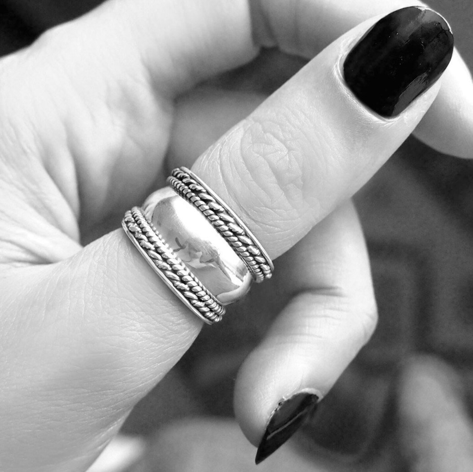 Sterling Silver Adjustable Thumb Ring for Women Wide Dome - Etsy Canada