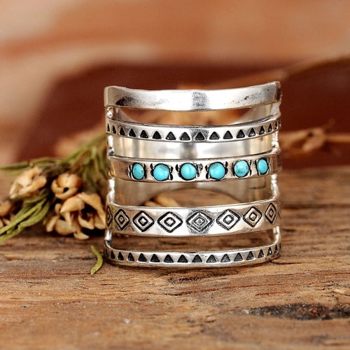 Boho Statement Ring Sterling Silver Ring for Women Chunky - Etsy