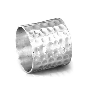 Cuff Ring - Sterling Silver Ring for Women, Wide Band Hammered ...