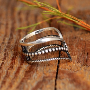 Triple Chevron Ring, Boho Ring, Sterling Silver Ring for Women ...
