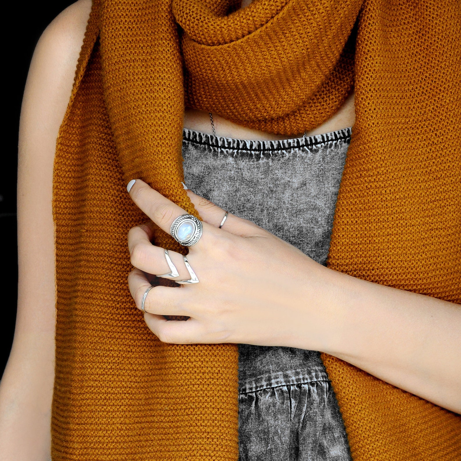 Statement Ring for Women Adjustable Sterling Silver Ring - Etsy