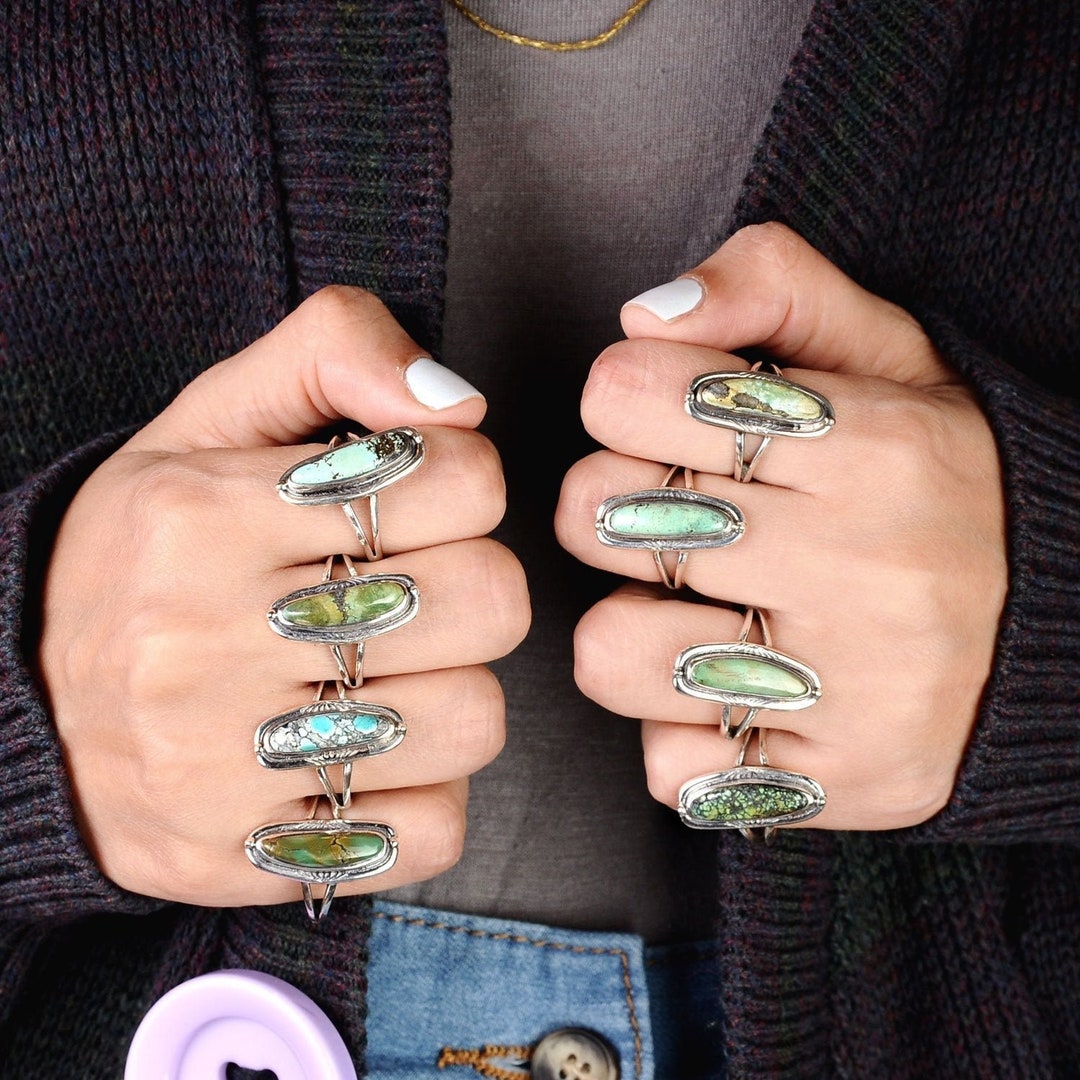 Boho Turquoise Ring, Sterling Silver Ring for Women, Statement Ring ...