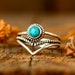 Chevron Turquoise Ring, Thumb Ring, Boho Sterling Silver Ring for Women ...