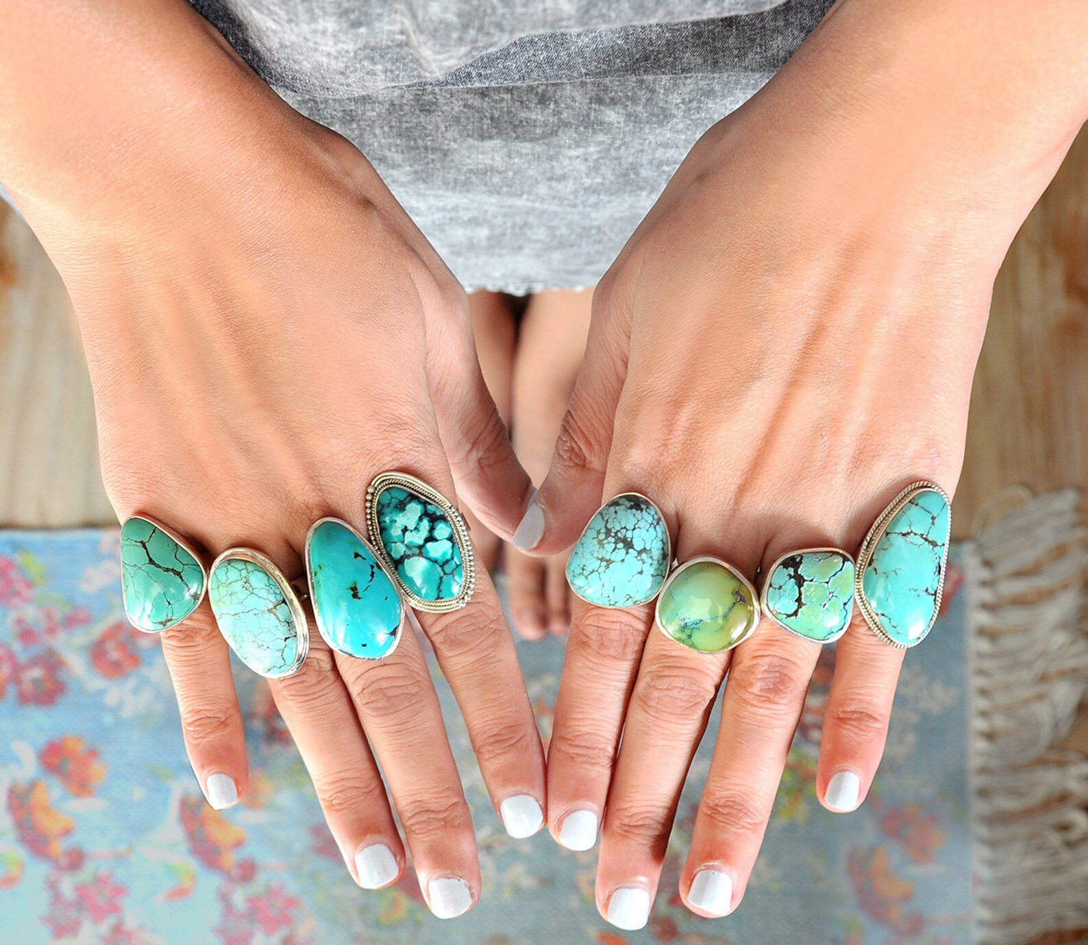 Turquoise Ring for Women Sterling Silver Ring Boho Ring - Etsy