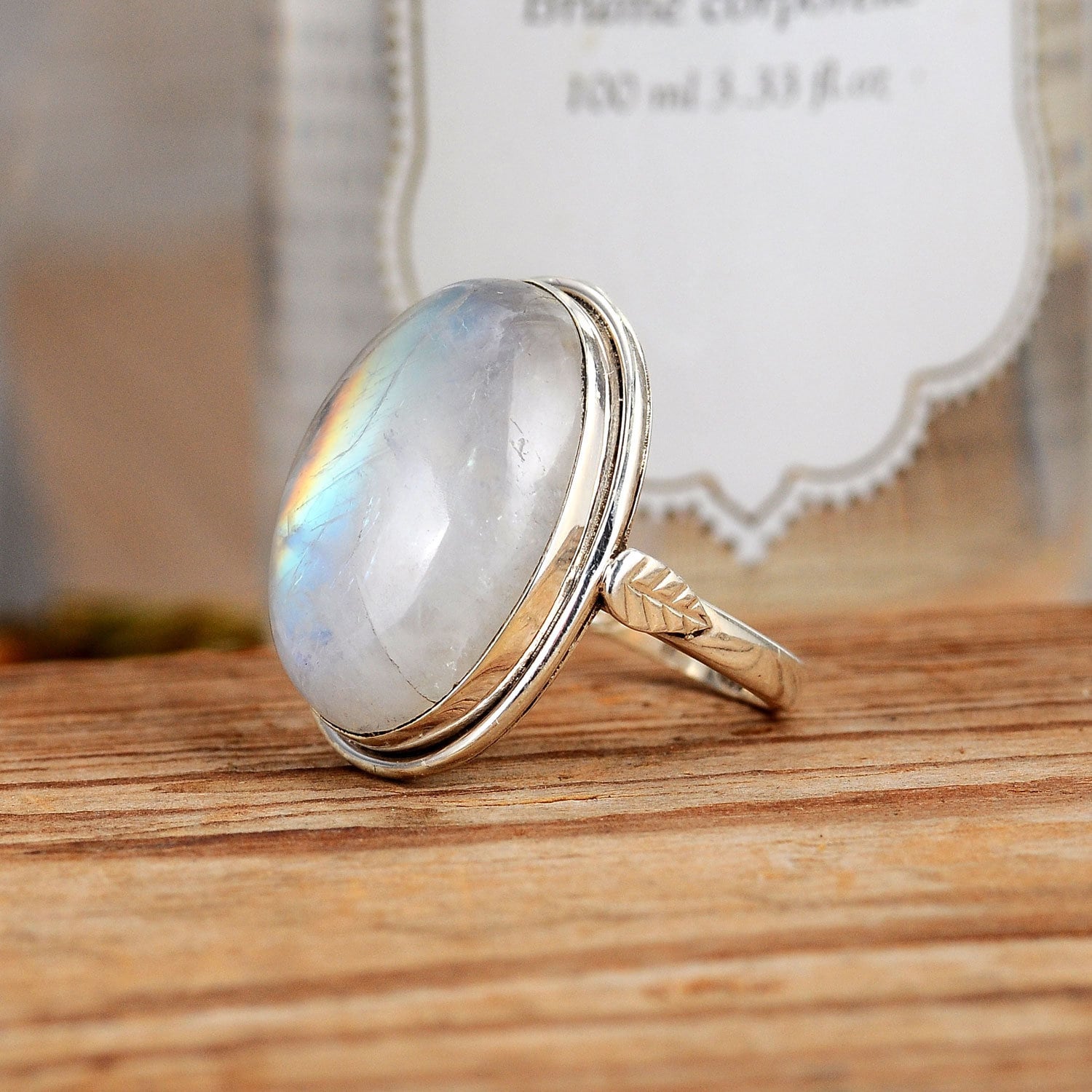 Regenbogen Mondstein Ring Sterling Silber Ringe für Frauen - Etsy.de