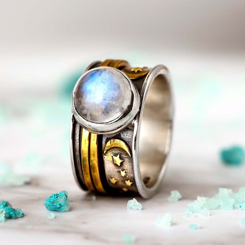 Mens Moonstone Ring - Etsy