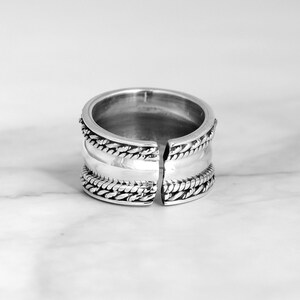 Sterling Silver Adjustable Thumb Ring for Women, Wide Dome Band Ring ...