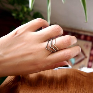 Triple Chevron Ring, Boho Ring, Sterling Silver Ring for Women ...