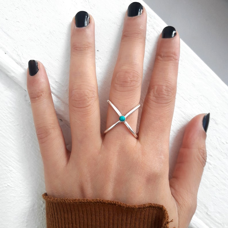 Criss Cross X Ring Sterling Silver Ring for Women Geometric - Etsy