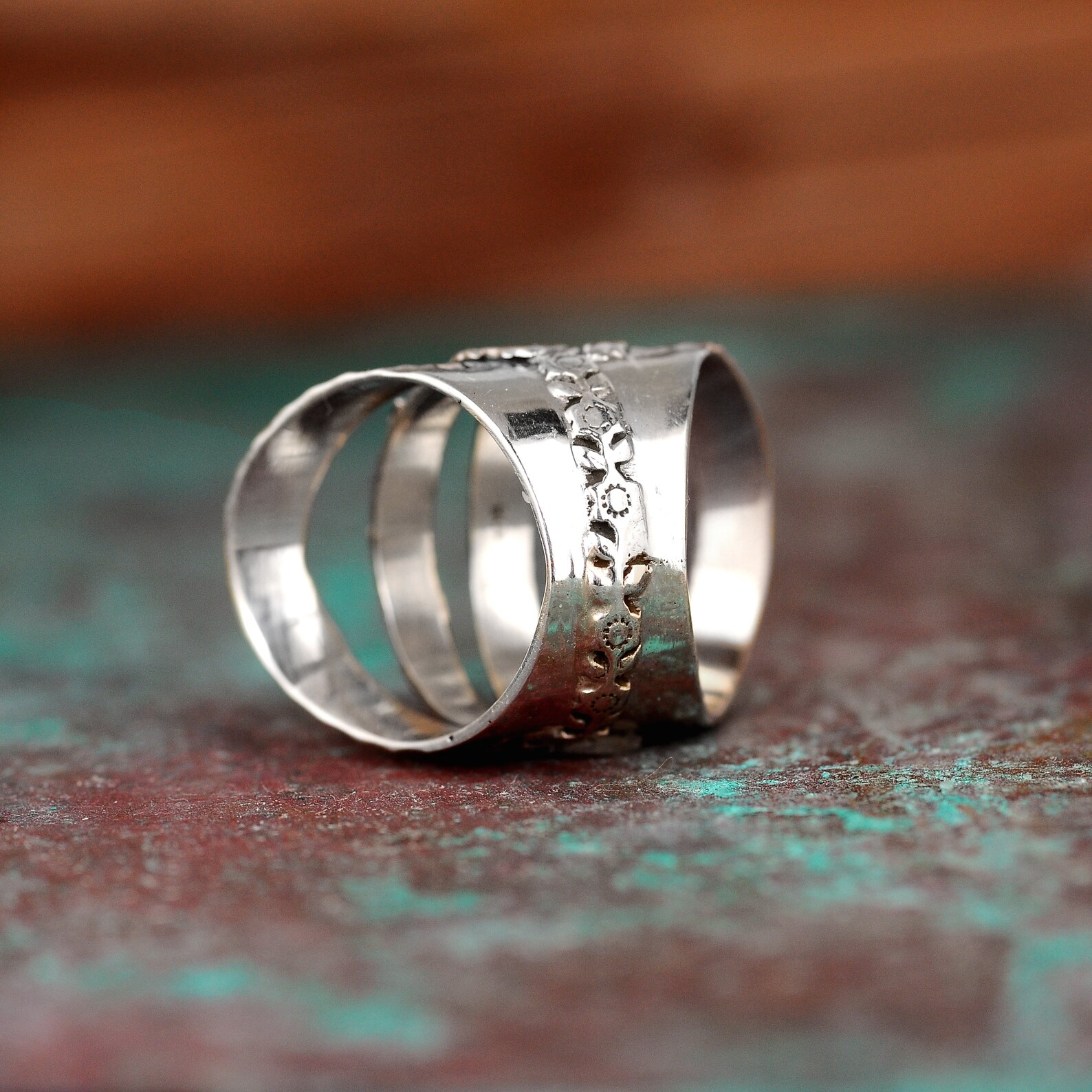 Flowers Ring Statement Ring Sterling Silver Ring for Women - Etsy