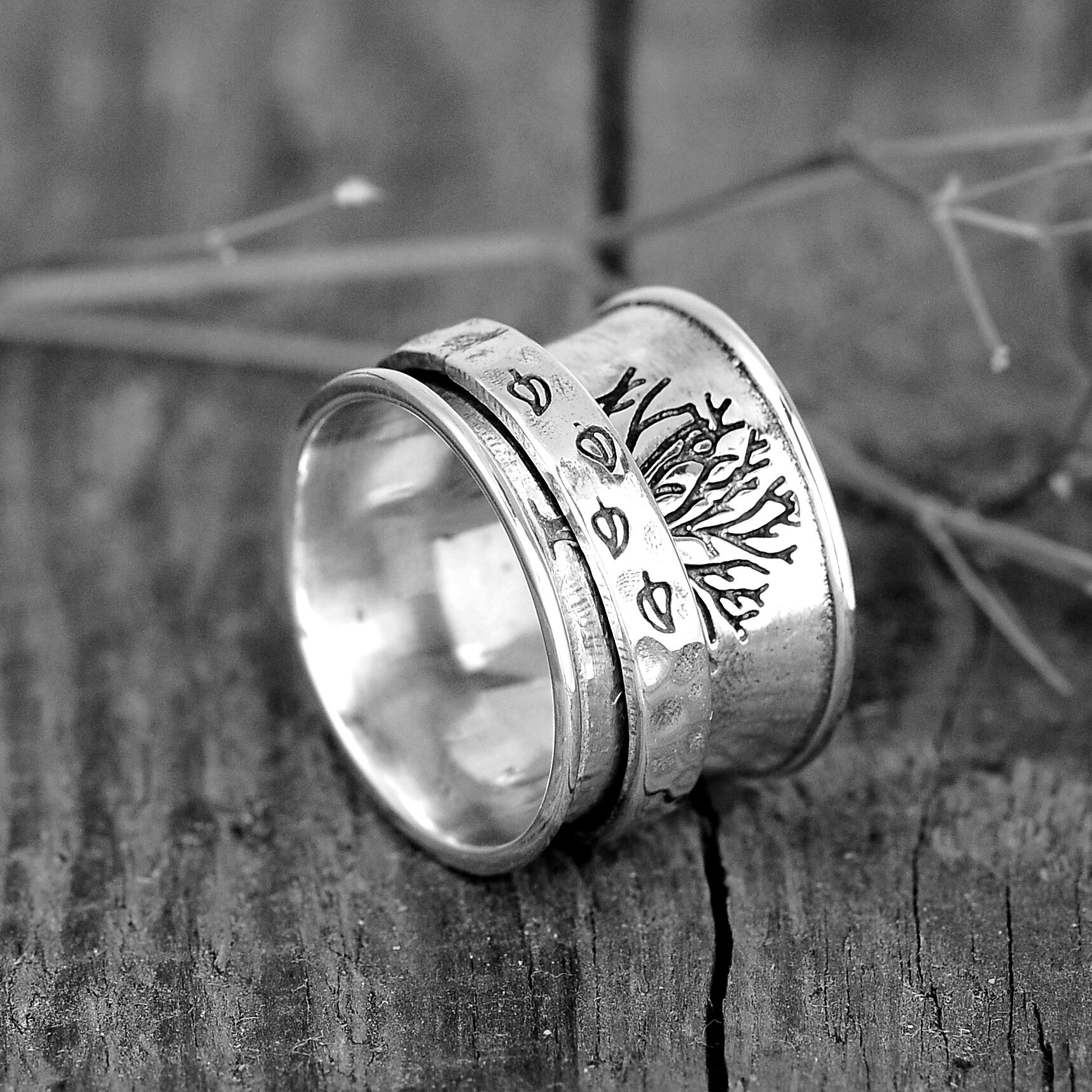 Tree of Life Ring Spinner Ring Sterling Silver Ring for - Etsy Canada