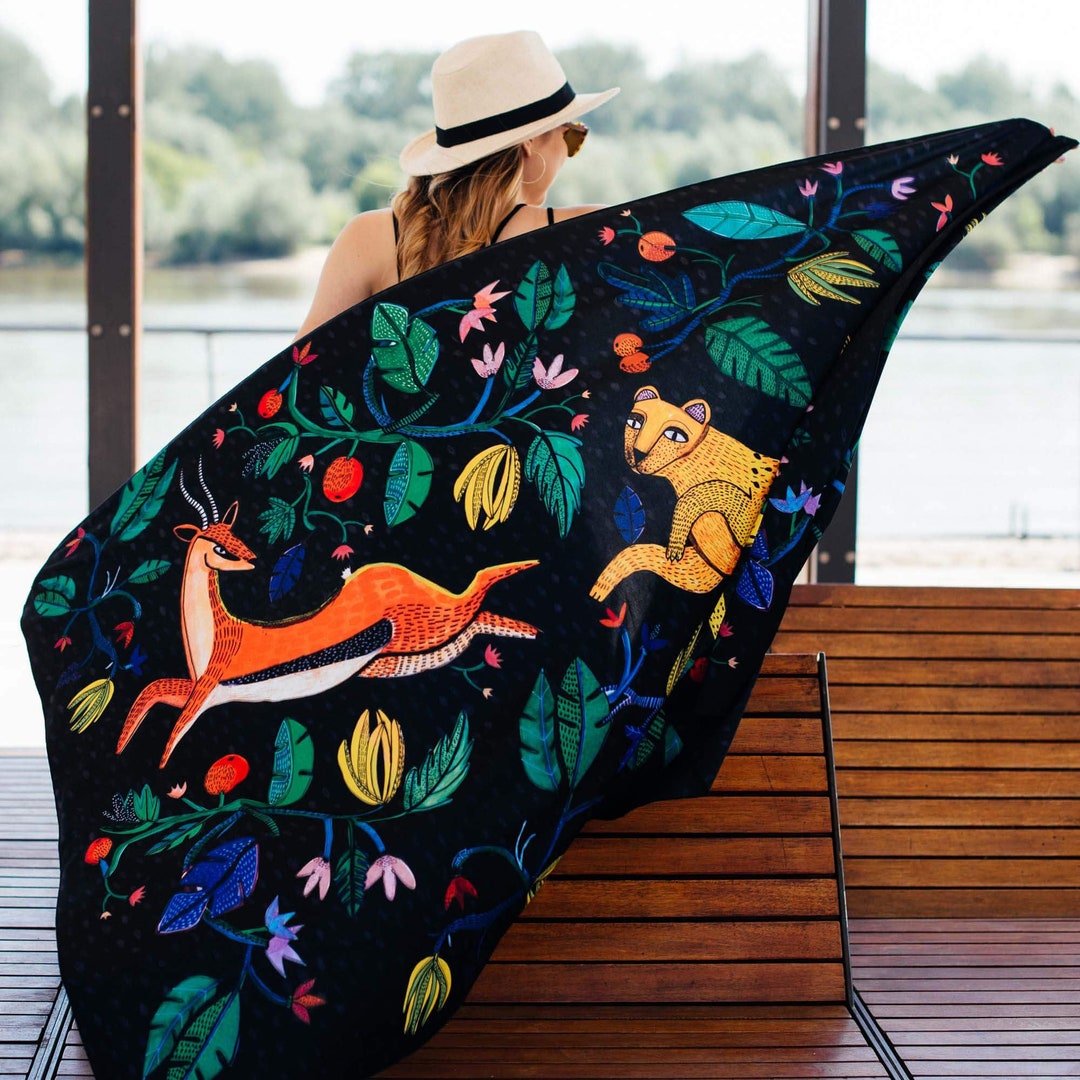 Exotic Gazelle Tiger Scarf Wrap Pareo Sarong – Artistic Animal ...