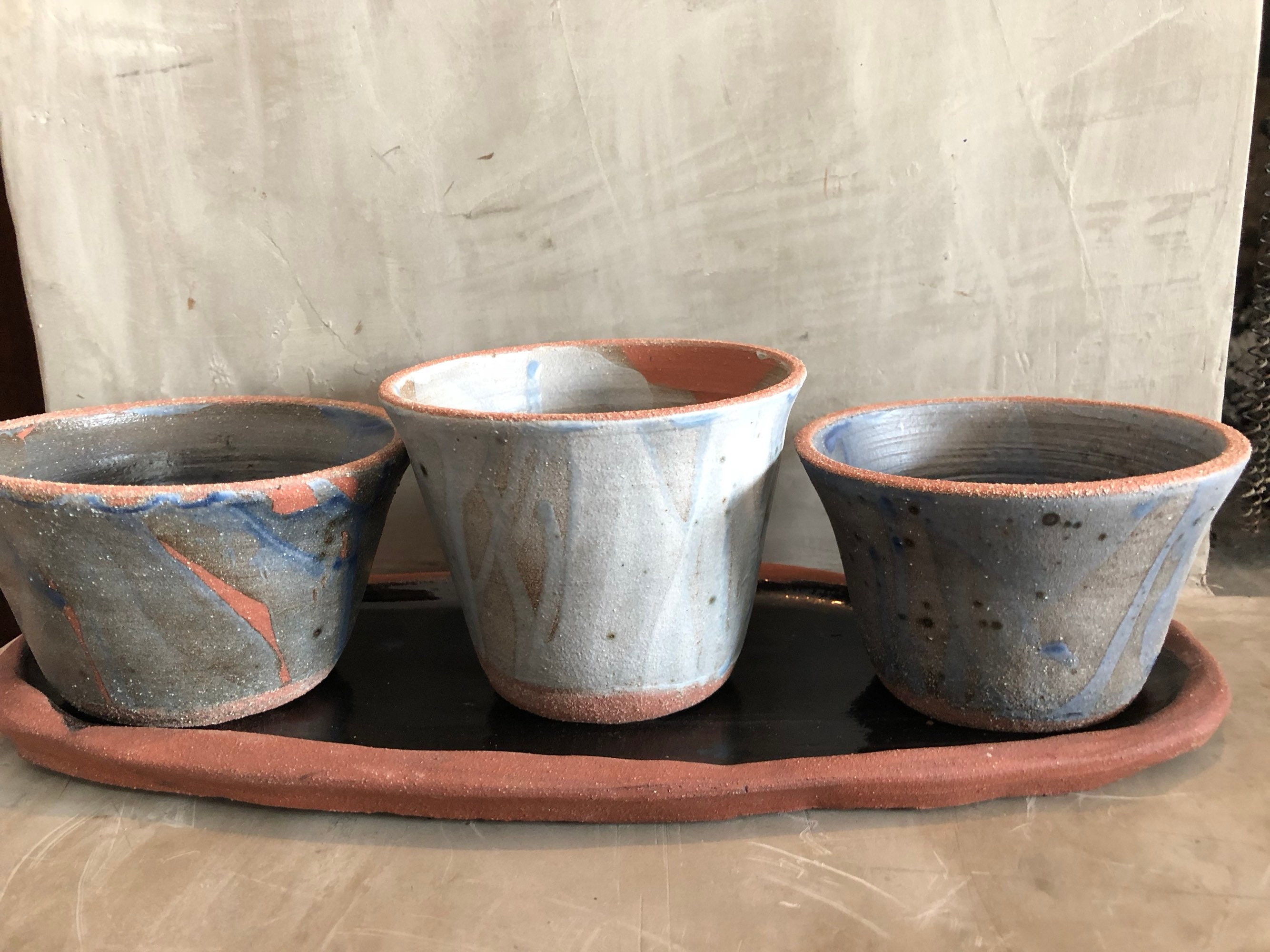 Handmade Ceramic Windowsill Planter Set, Indoor Herb Garden - Etsy