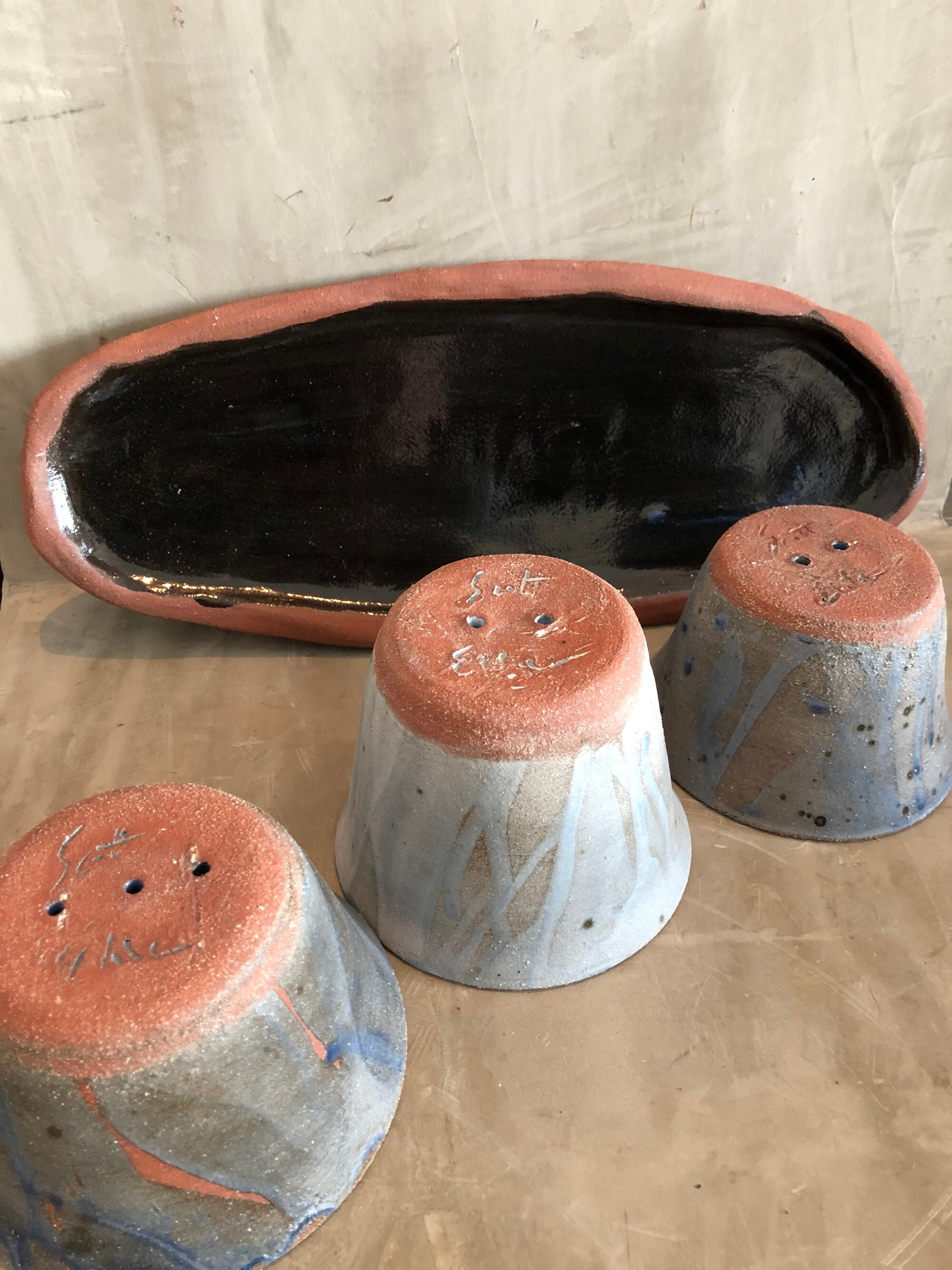 Handmade Ceramic Windowsill Planter Set, Indoor Herb Garden - Etsy