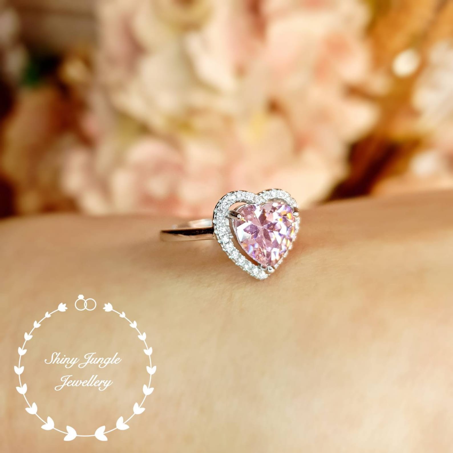 Halo Heart Shaped Pink Diamond Ring, 2 Carats 8*8 Mm Vivid Pink Diamond ...