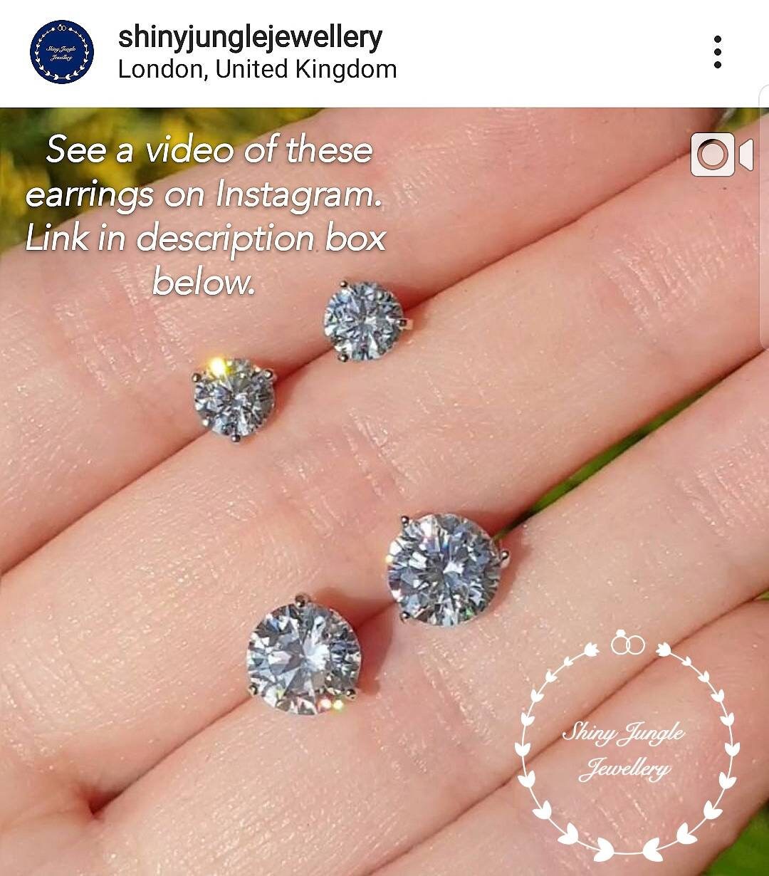 Diamond Stud Earrings 0 5 1 Carat Man Made Diamond Simulant Studs