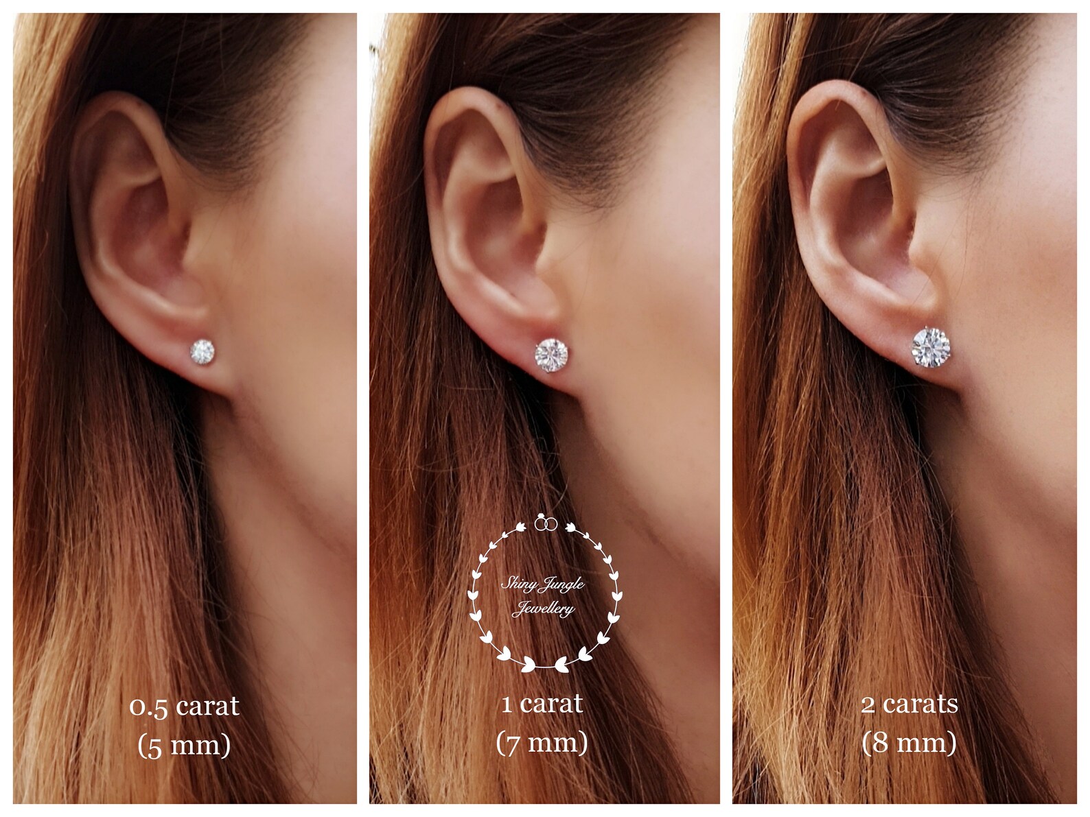 Diamond Stud Earrings 0 5 1 2 Carat Man Made Diamond Etsy UK