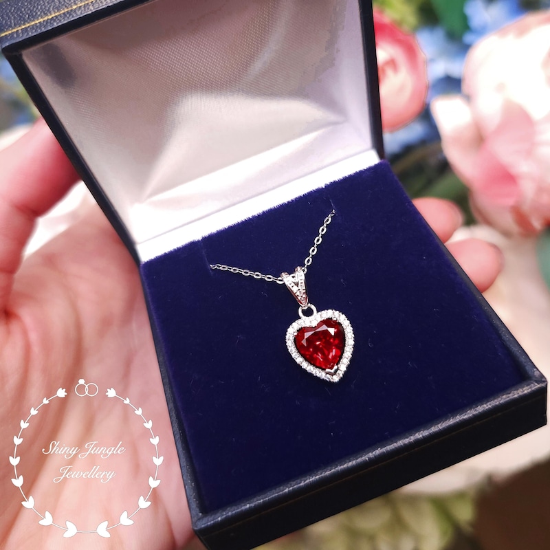 Pink Ruby White Necklace - Etsy UK