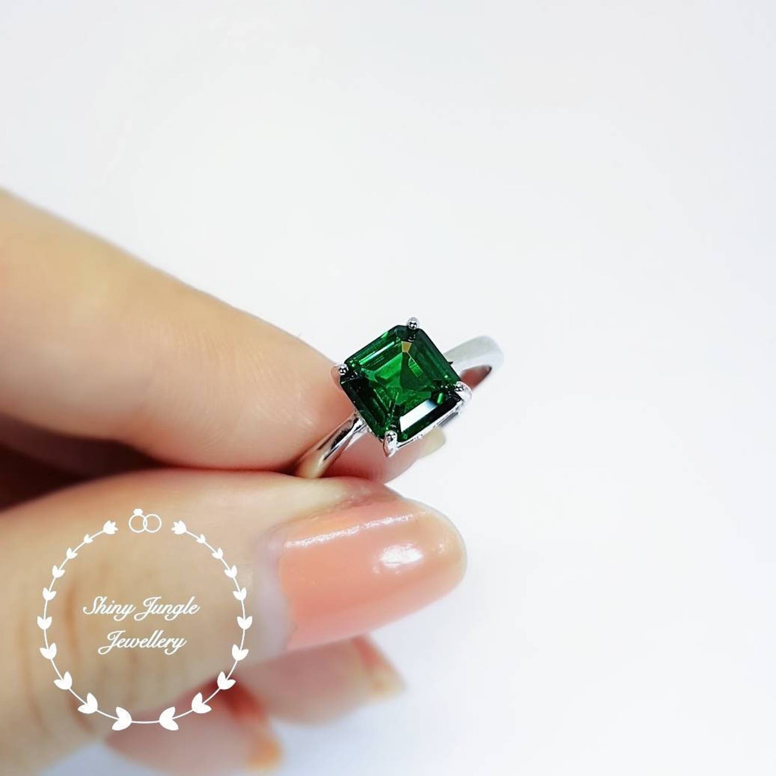 Asscher Cut Emerald Ring 1.5 Ct 77 Mm Square Emerald Cut | Etsy UK