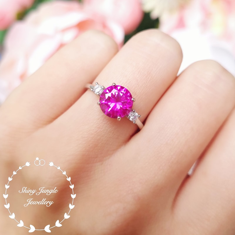 Pink Gemstone Ring - Etsy