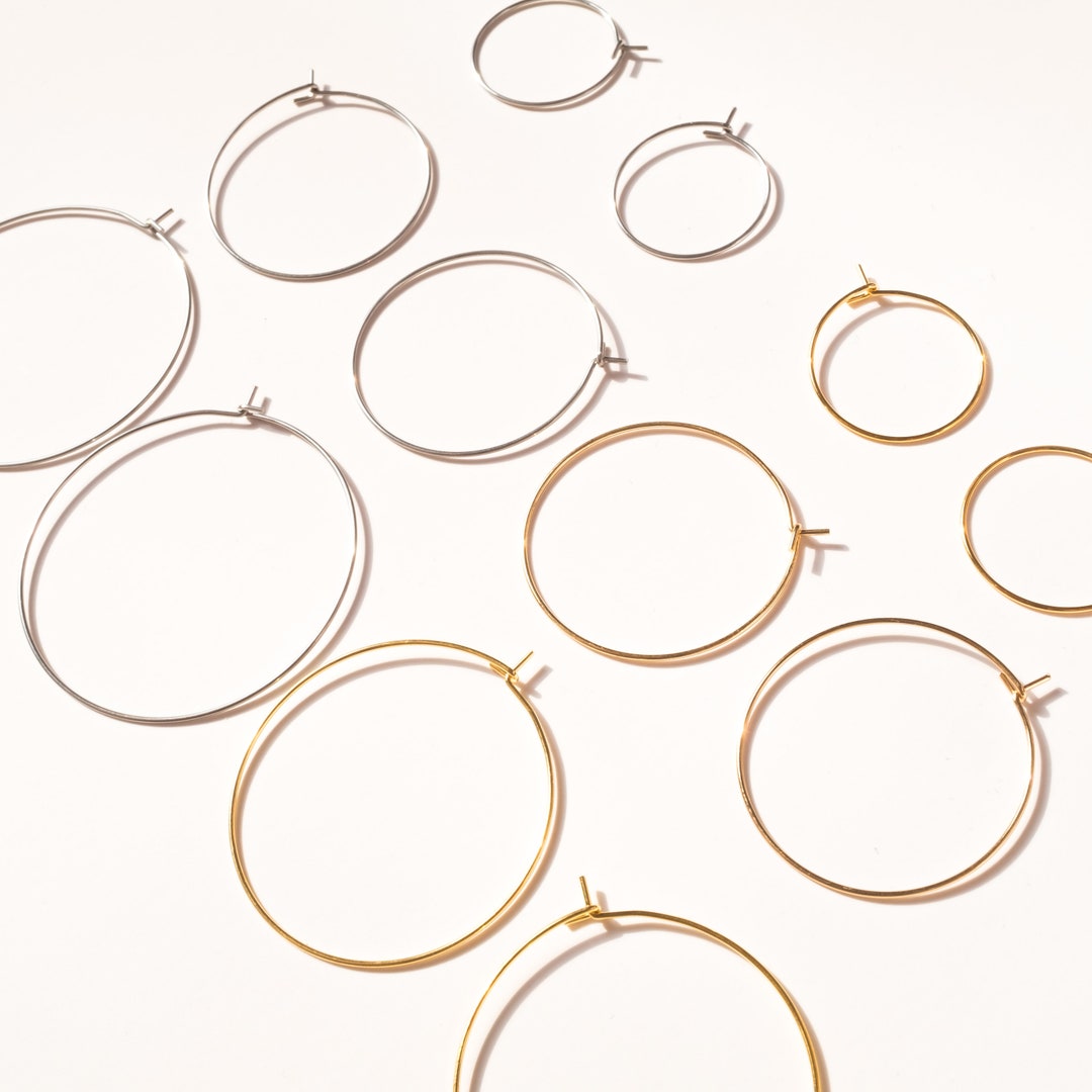 50pcs Gold/stainless Steel Earring Hoops | 20mm/30mm/40mm DIY Earrings ...