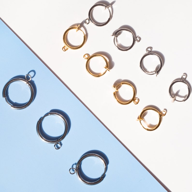 10pcs Clip-on Hoops 13mm Clip-on With Loop Non-pierced - Etsy Australia