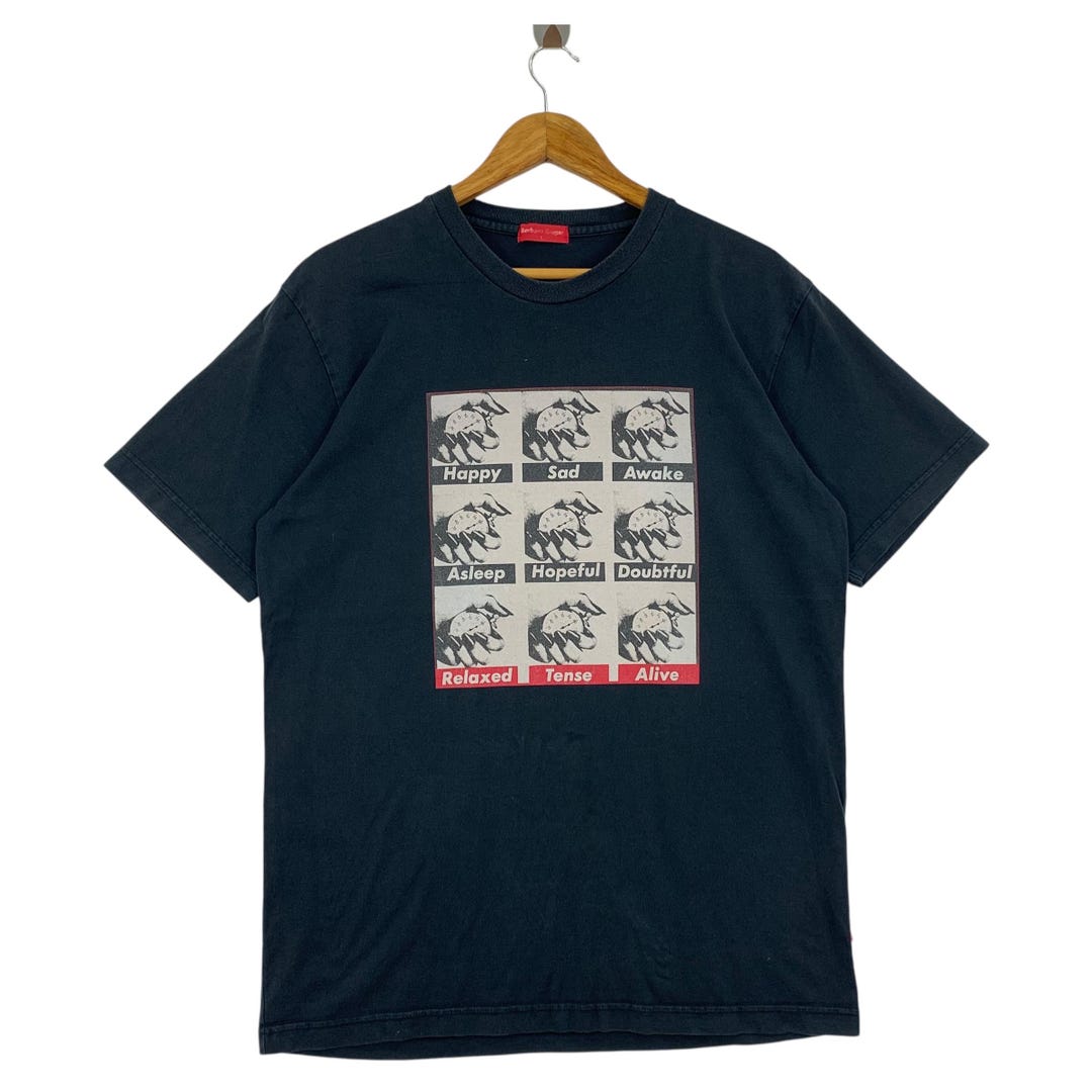 Vintage BARBARA KRUGER Happy Sad Awake Time Clock Art Printed Tee - Etsy