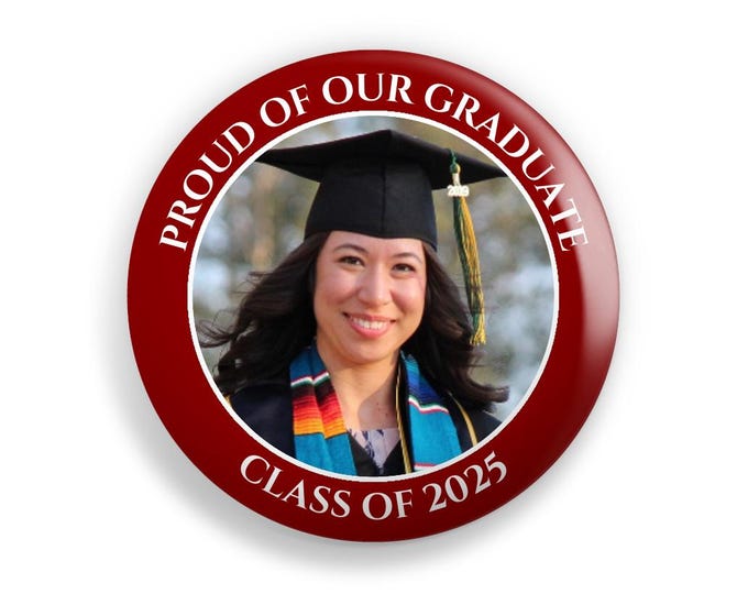 Custom Photo Graduation Button Pins or Magnets Keepsake - 2025 ...