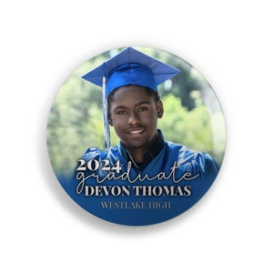 Custom Photo Graduation Button Pins or Magnets Keepsake 2024 Graduation ...