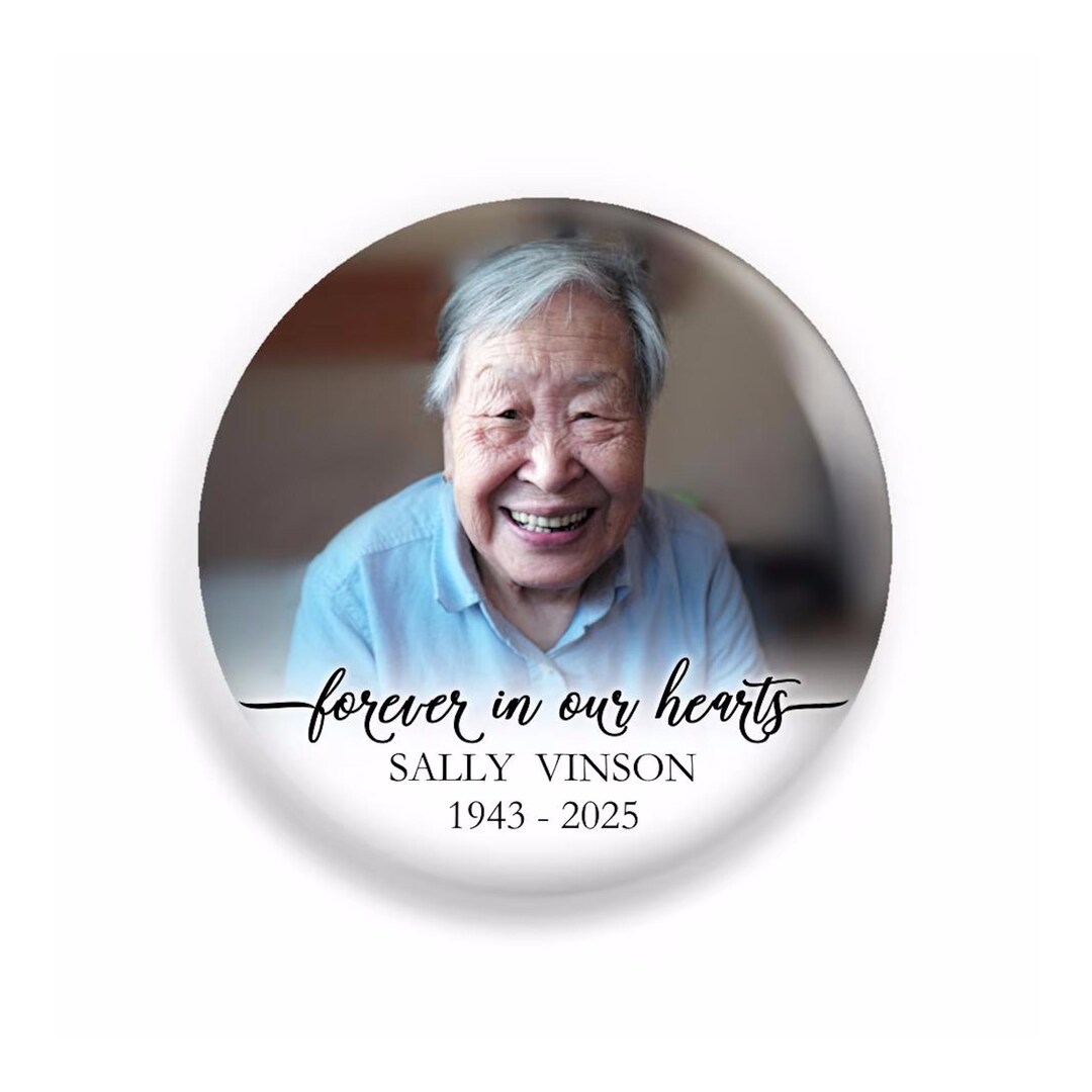 Custom Memorial Photo Buttons | Celebration of Life Funeral Favors ...
