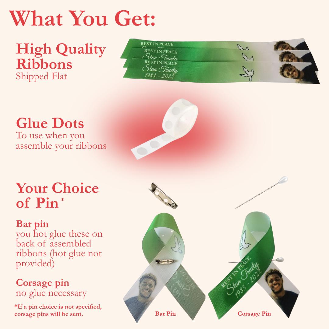 Celebration of Life Memorial Ribbons – Personalized Funeral Favor for ...