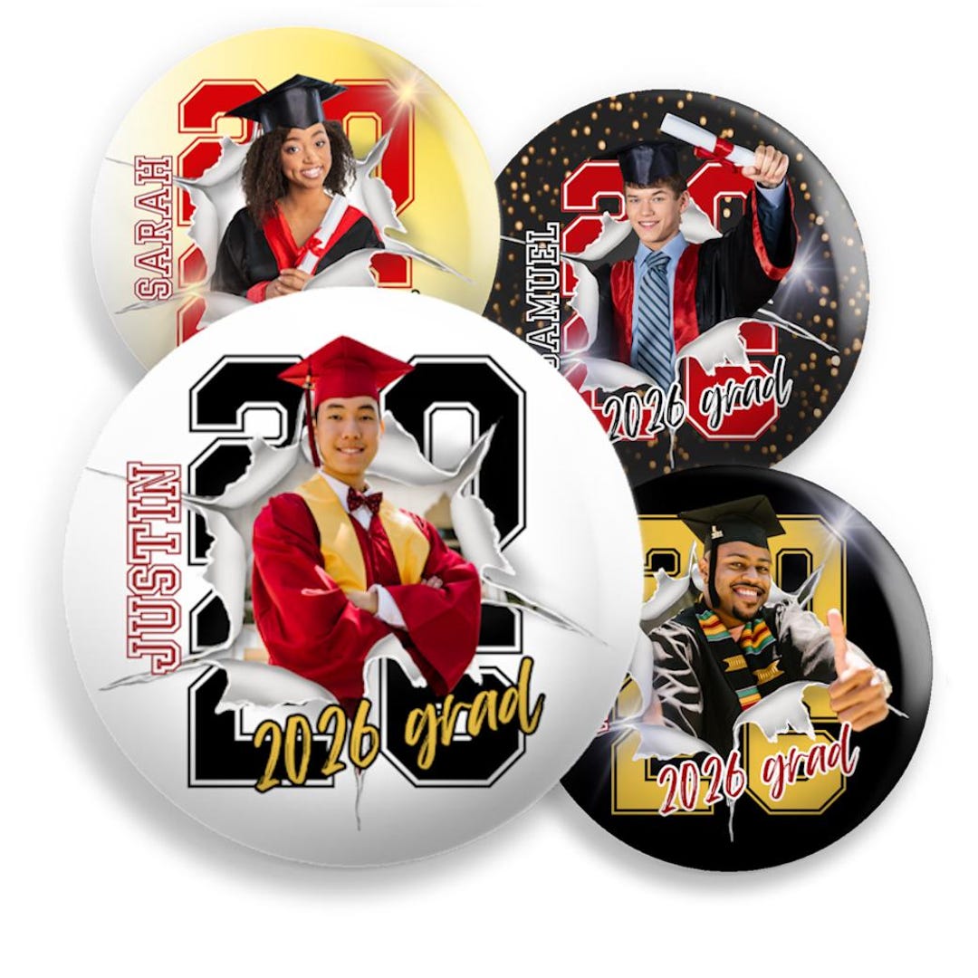 Custom Photo Graduation Button Pins or Magnets Keepsake - 2026 ...