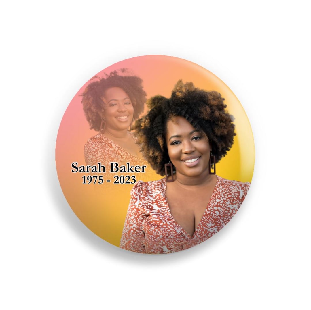 Custom Memorial Button Pins - Double Exposure Design - Etsy