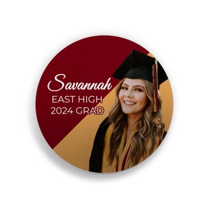 Custom Photo Graduation Button Pins or Magnets Keepsake - 2025 ...