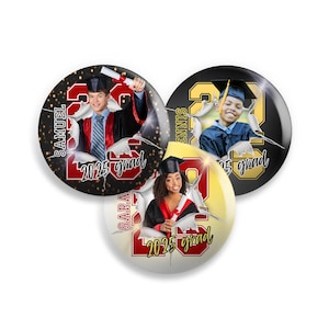 Custom Photo Graduation Button Pins or Magnets Keepsake - 2025 ...