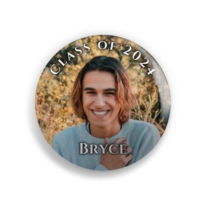 Custom Photo Graduation Button Pins or Magnets Keepsake - 2025 ...