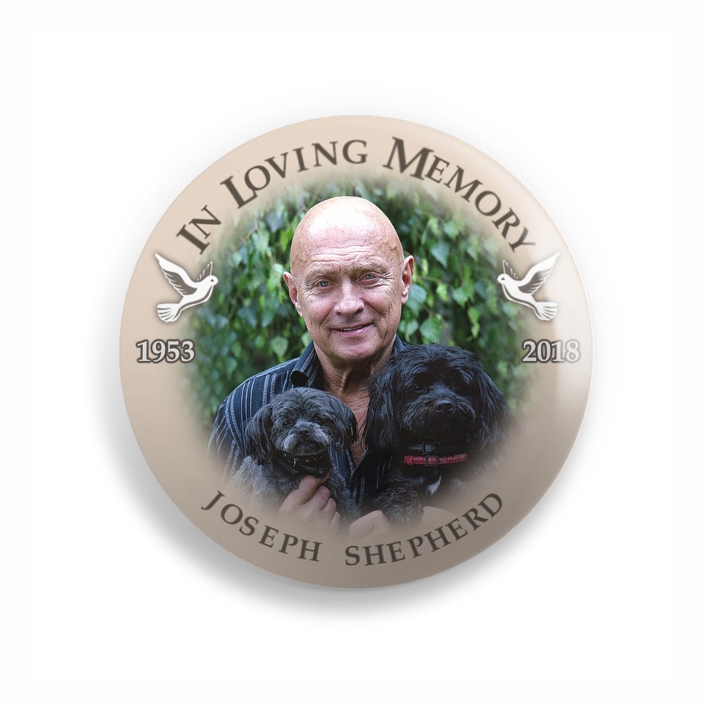 In Loving Memory With Doves Memorial Button Pins or Memorial - Etsy