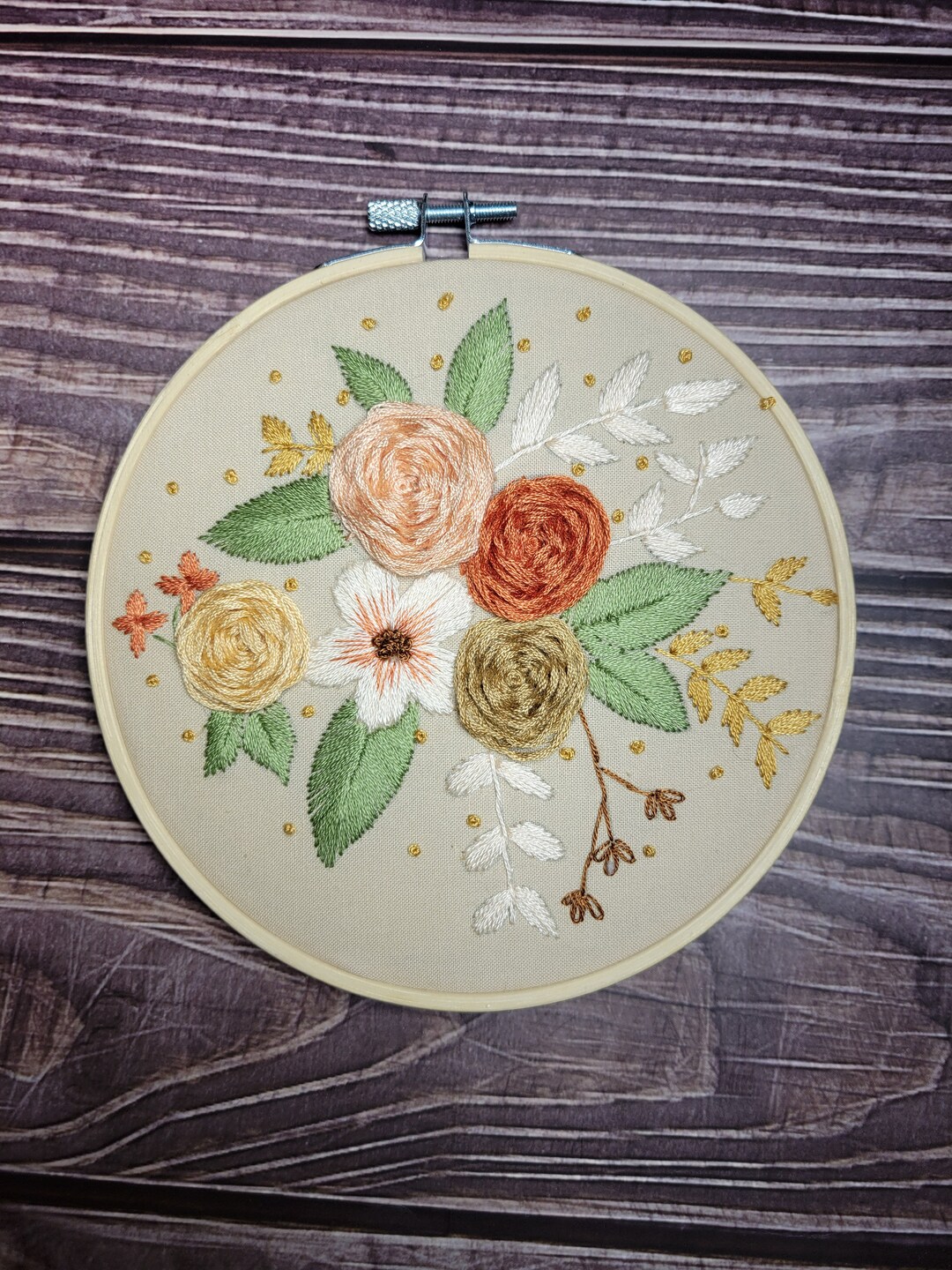 Embroidery Art Embroidery Wall Hanging Flower Hoop Art Finished ...