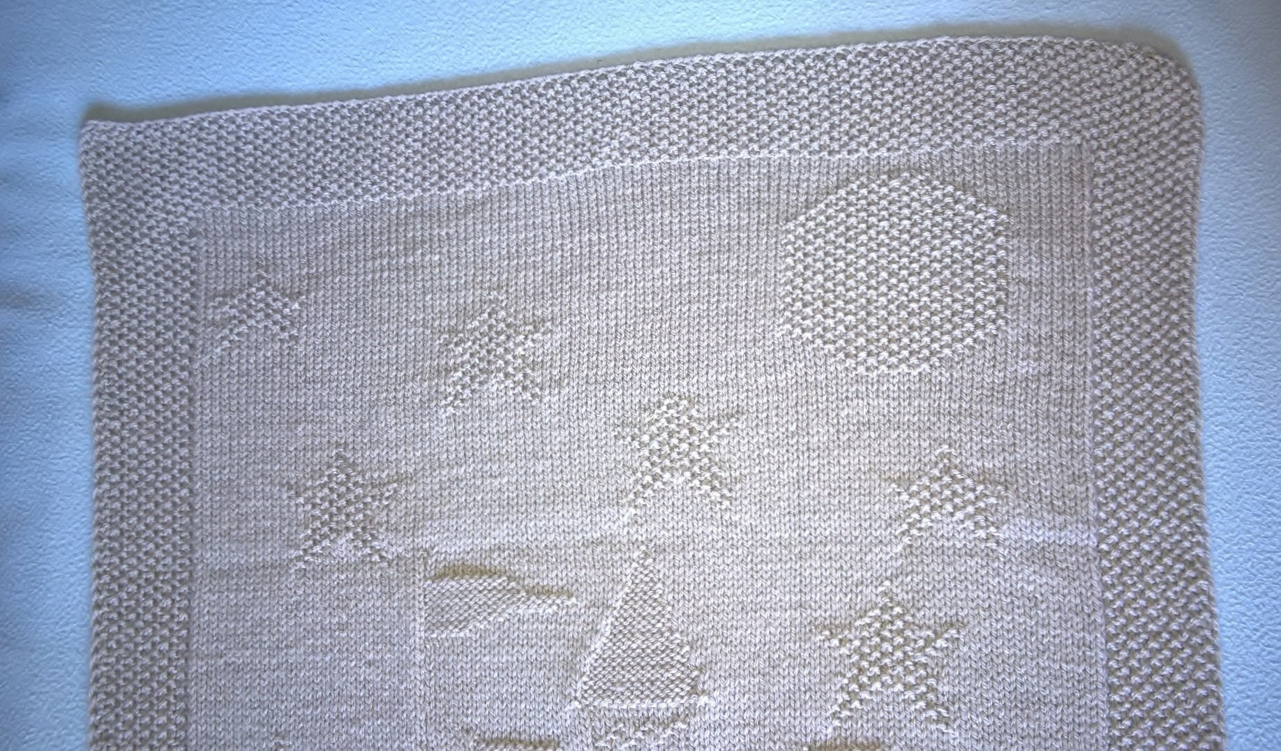 Gray Handmade Knitted Castle Fort Pattern Blanket for Baby - Etsy