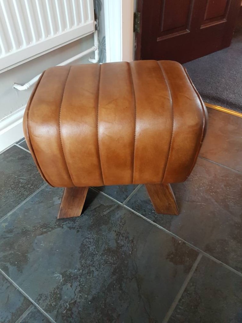 Genuine Leather Foot Stool Pouffe Pommel Horse Style Bench - Etsy UK