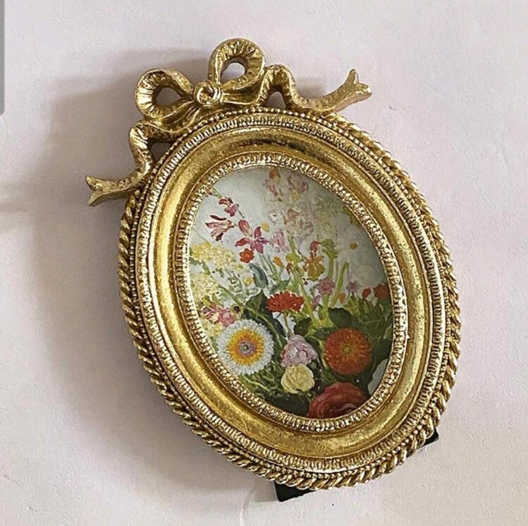 TINY*** Oval Vintage Antique Style Shabby Chic Ornate French Style ...