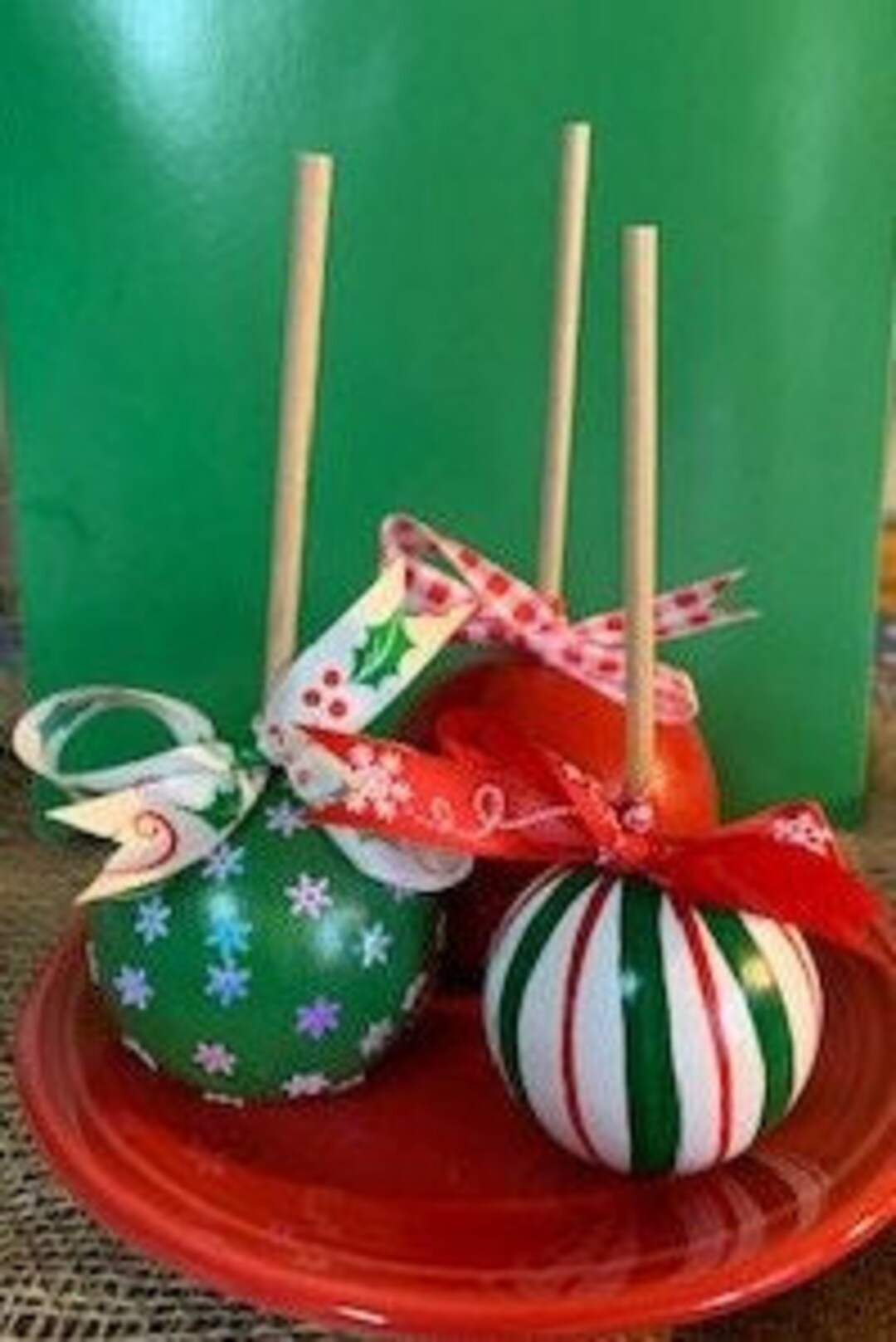 Christmas Candy Apple Decor - Etsy